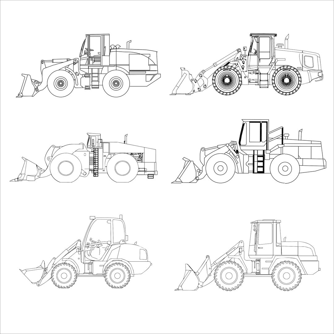 Wheel Loaders Silhouette Wall Art - Etsy
