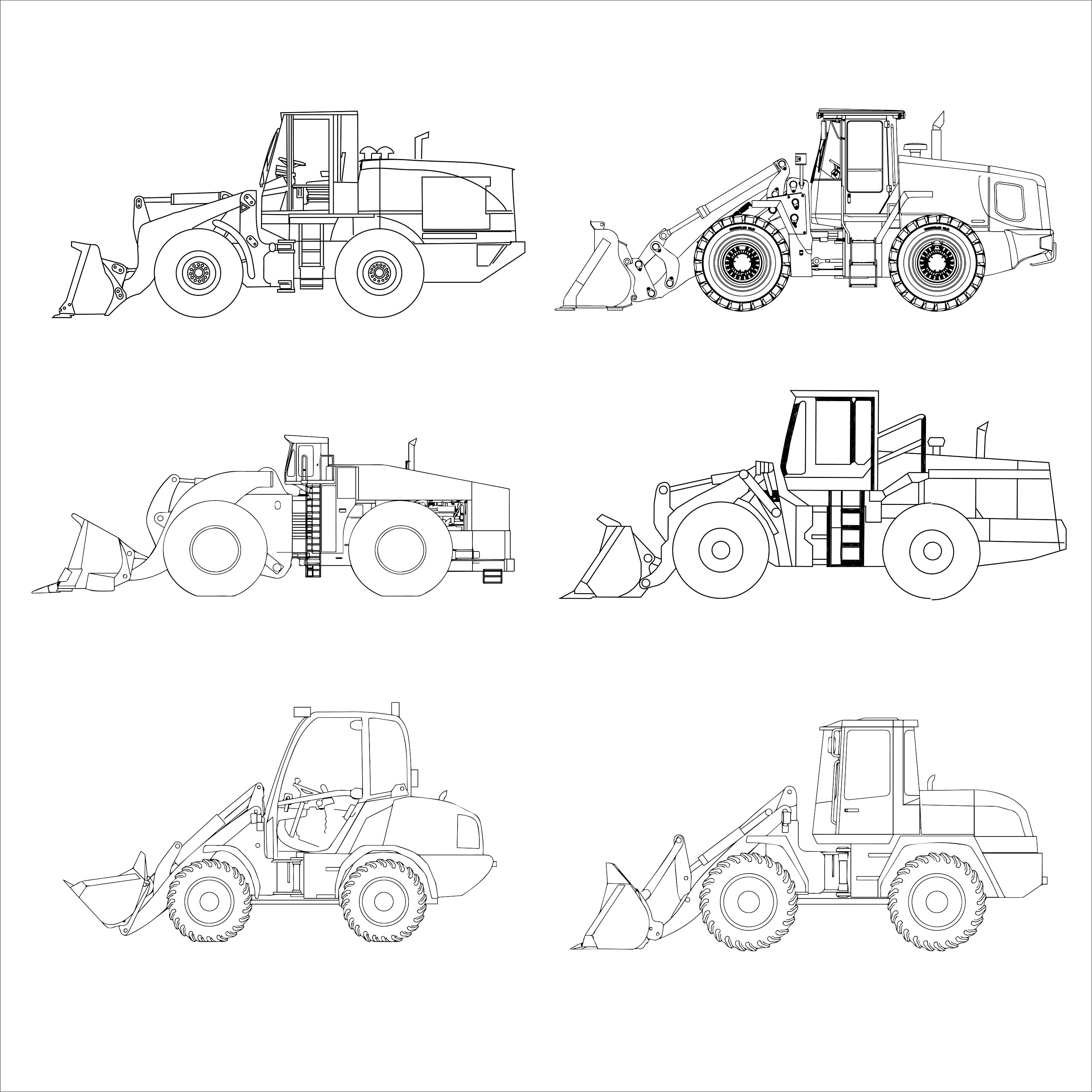 Wheel Loaders Silhouette Wall Art - Etsy
