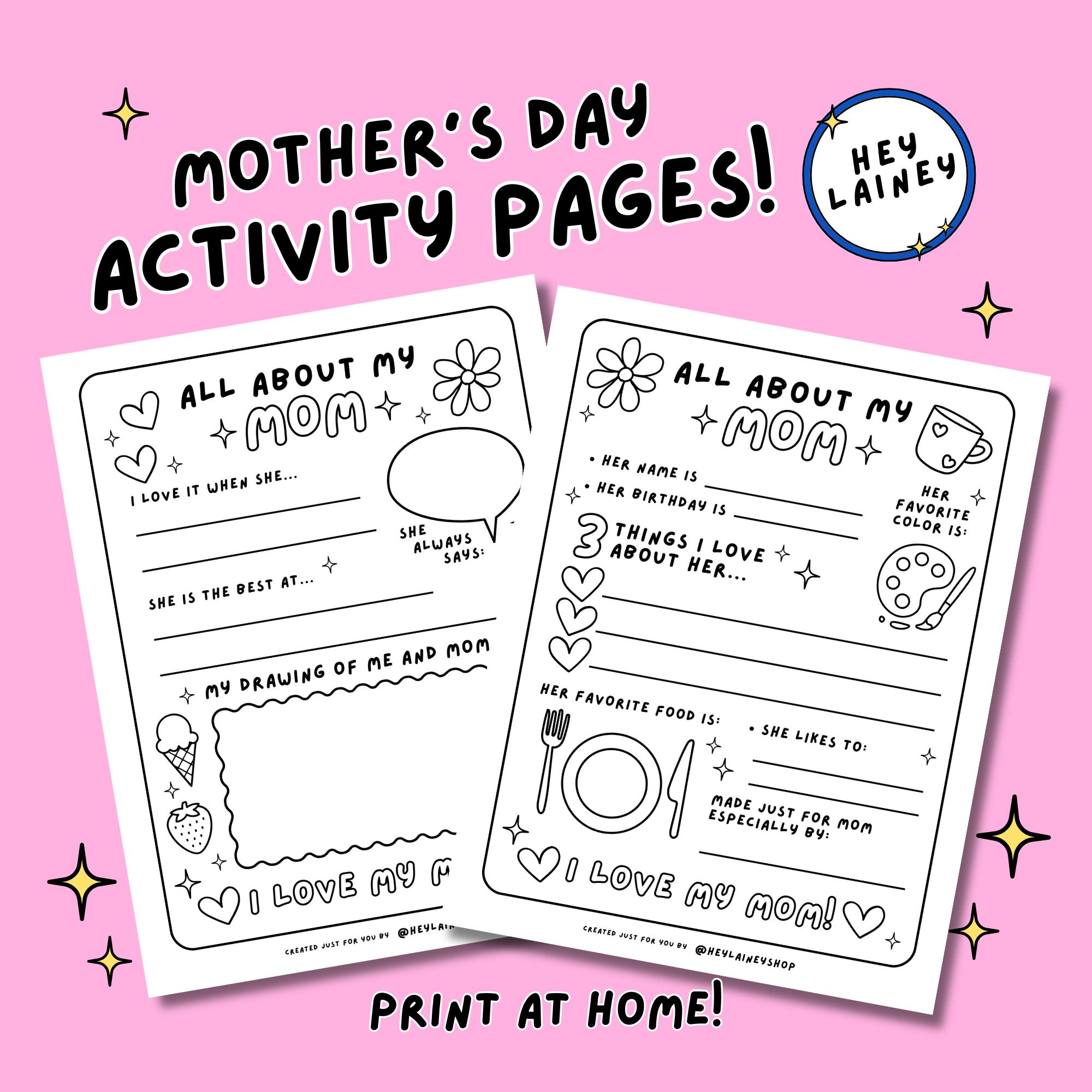 Mother's Day Printable | Kids Coloring Page | All About My Mom ...