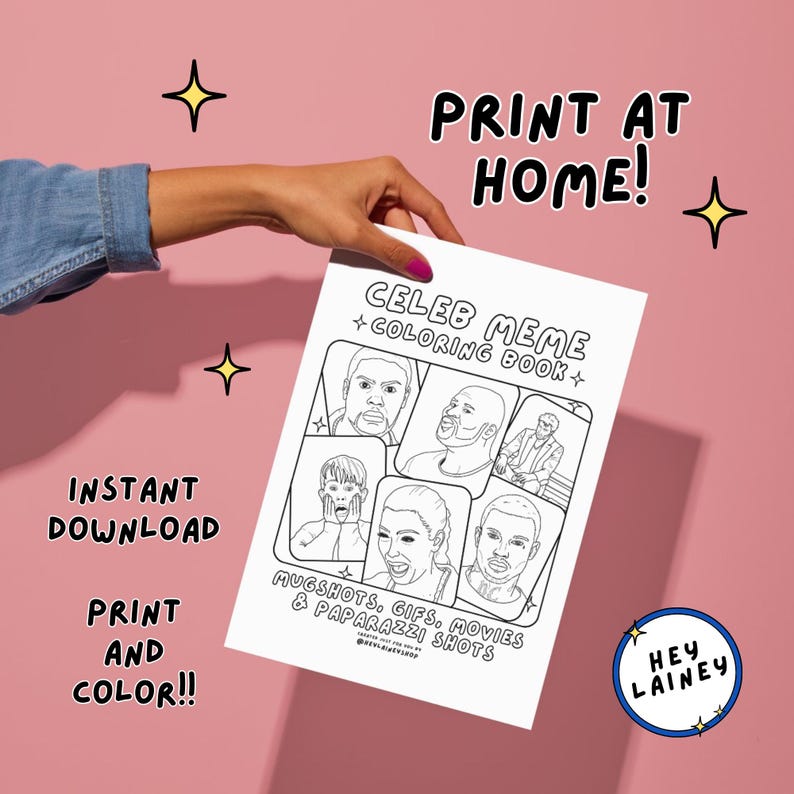 Celebrity Meme Coloring Book | Funny Printable Coloring Pages for ...