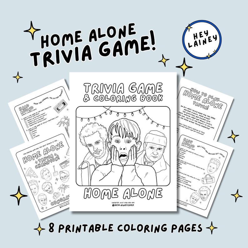 Home Alone Print-at-home Trivia Game | Coloring Book | Funny Printable ...