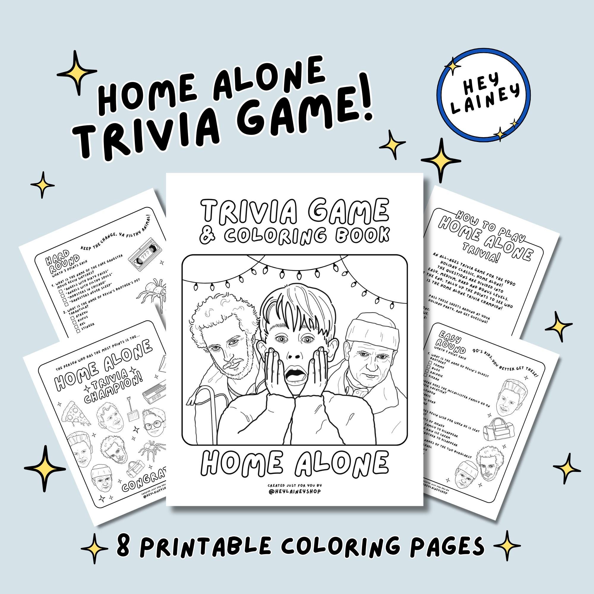 Home Alone Print-at-home Trivia Game | Coloring Book | Funny Printable ...