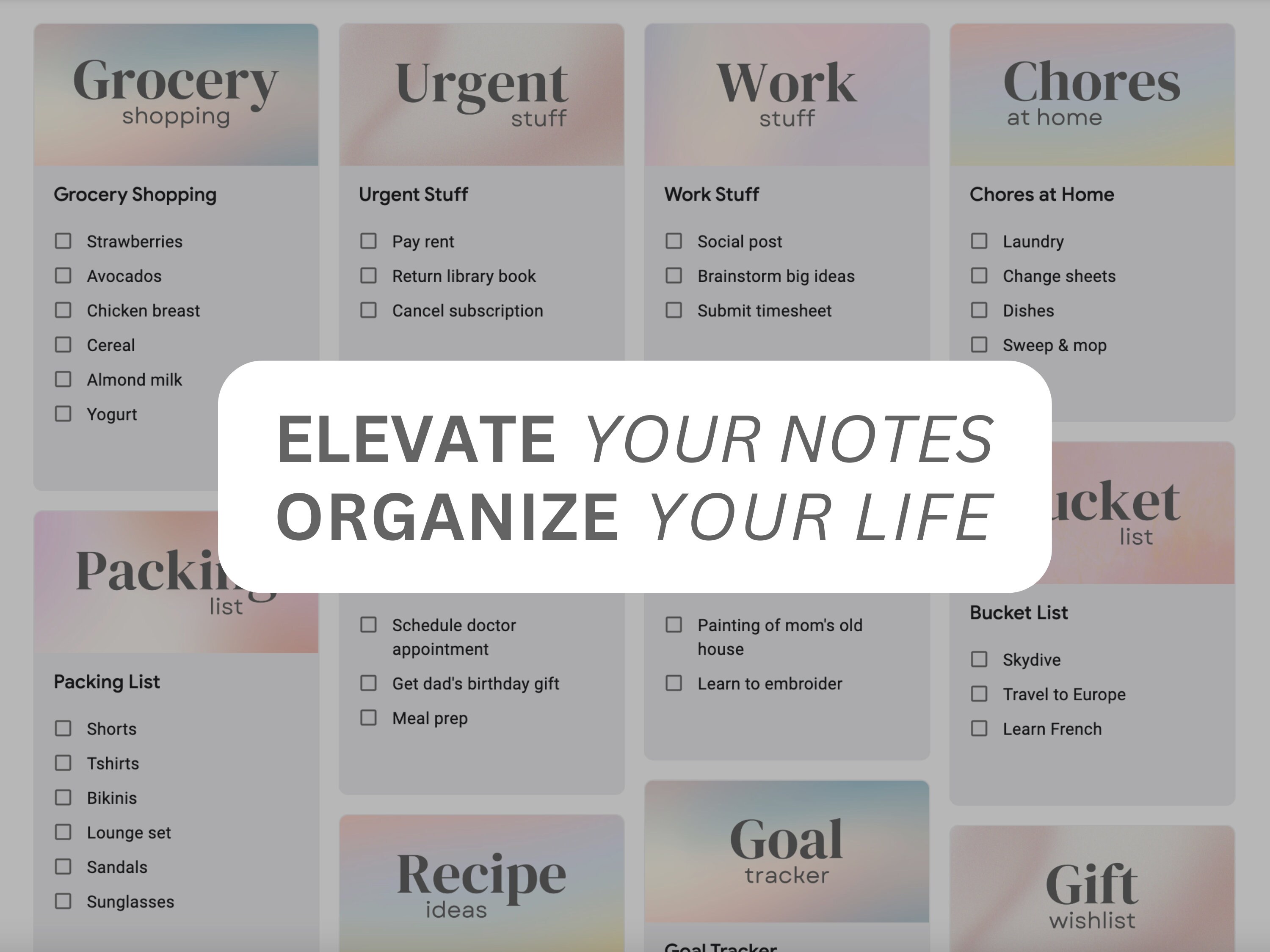 Google Keep Headers | 25 Pastel Designs (digital Download) - Etsy