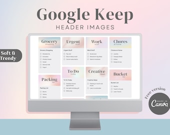 Google Keep Headers | 25 Neutral & Aesthetic Designs - Etsy