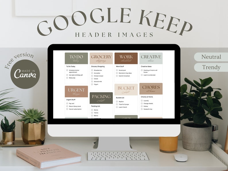 Google Keep Headers | 25 Neutral & Aesthetic Designs - Etsy
