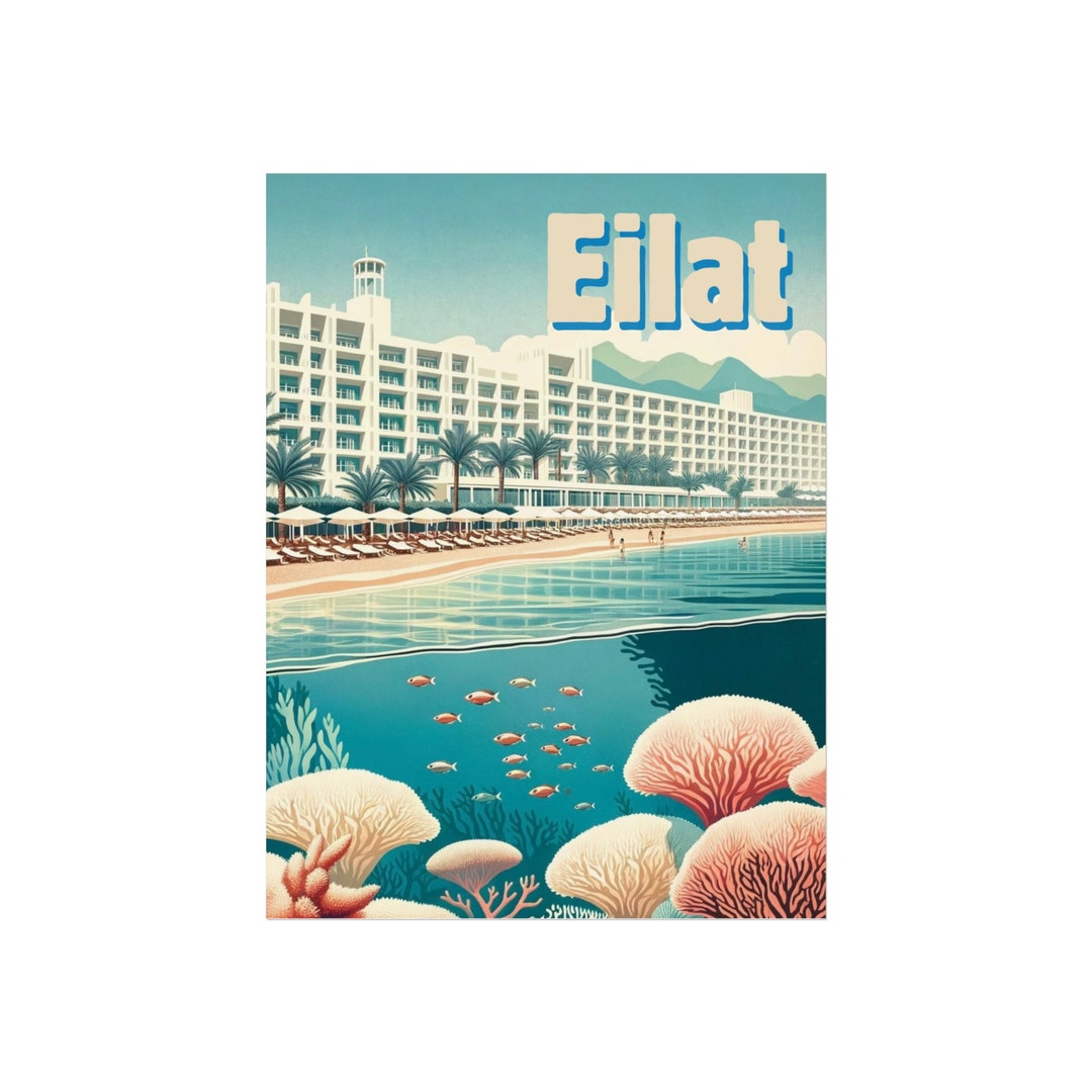 Vintage Style Travel Poster Eilat Israel - Etsy