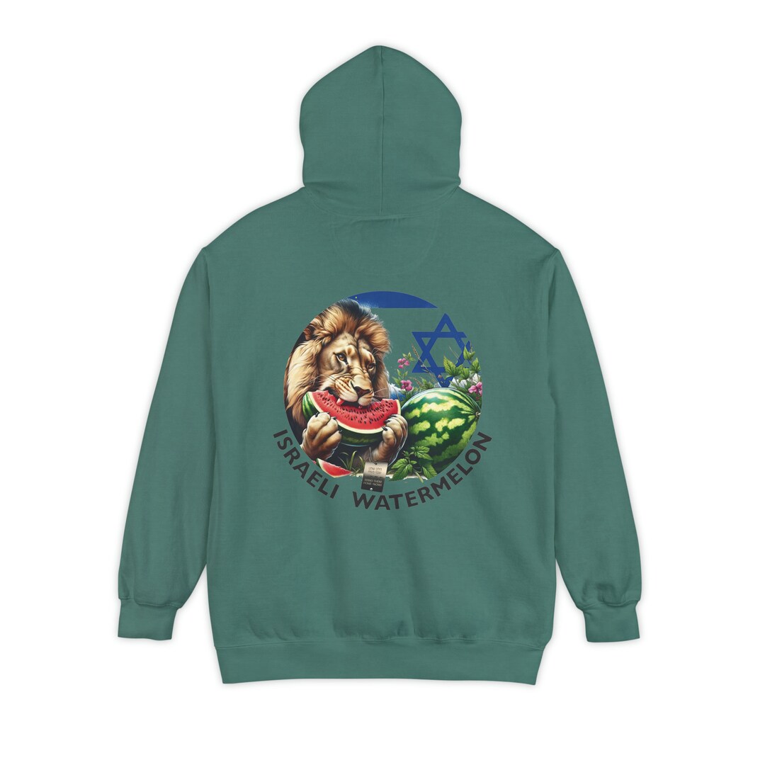 Israeli Watermelon Transparent Logo Design Unisex Garment-dyed Hoodie ...