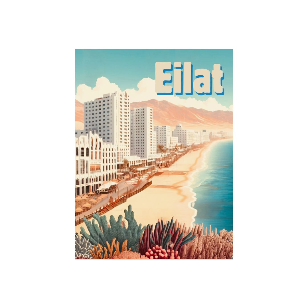 Vintage Style Travel Poster Eilat #2 Israel - Etsy