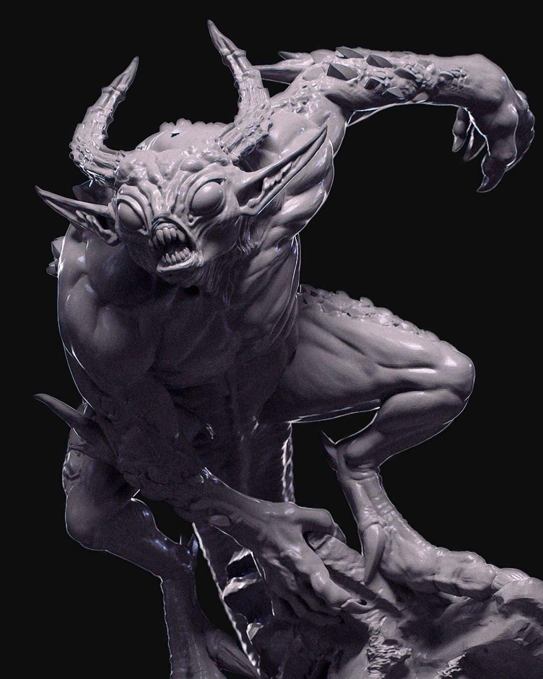 Demon Minion '' UNPAINTED Tabletop Scale TTRPG D&D Miniature Dnd - Etsy