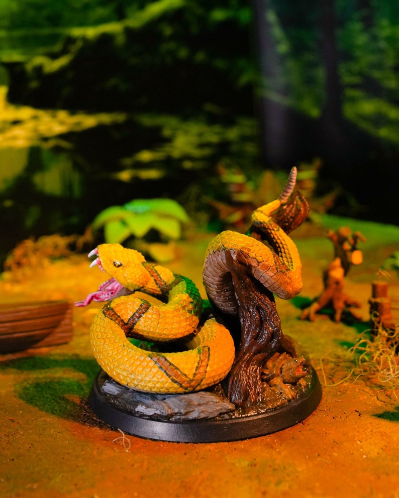 Giant Snake UNPAINTED Tabletop Scale TTRPG D&D Miniature Dnd - Etsy