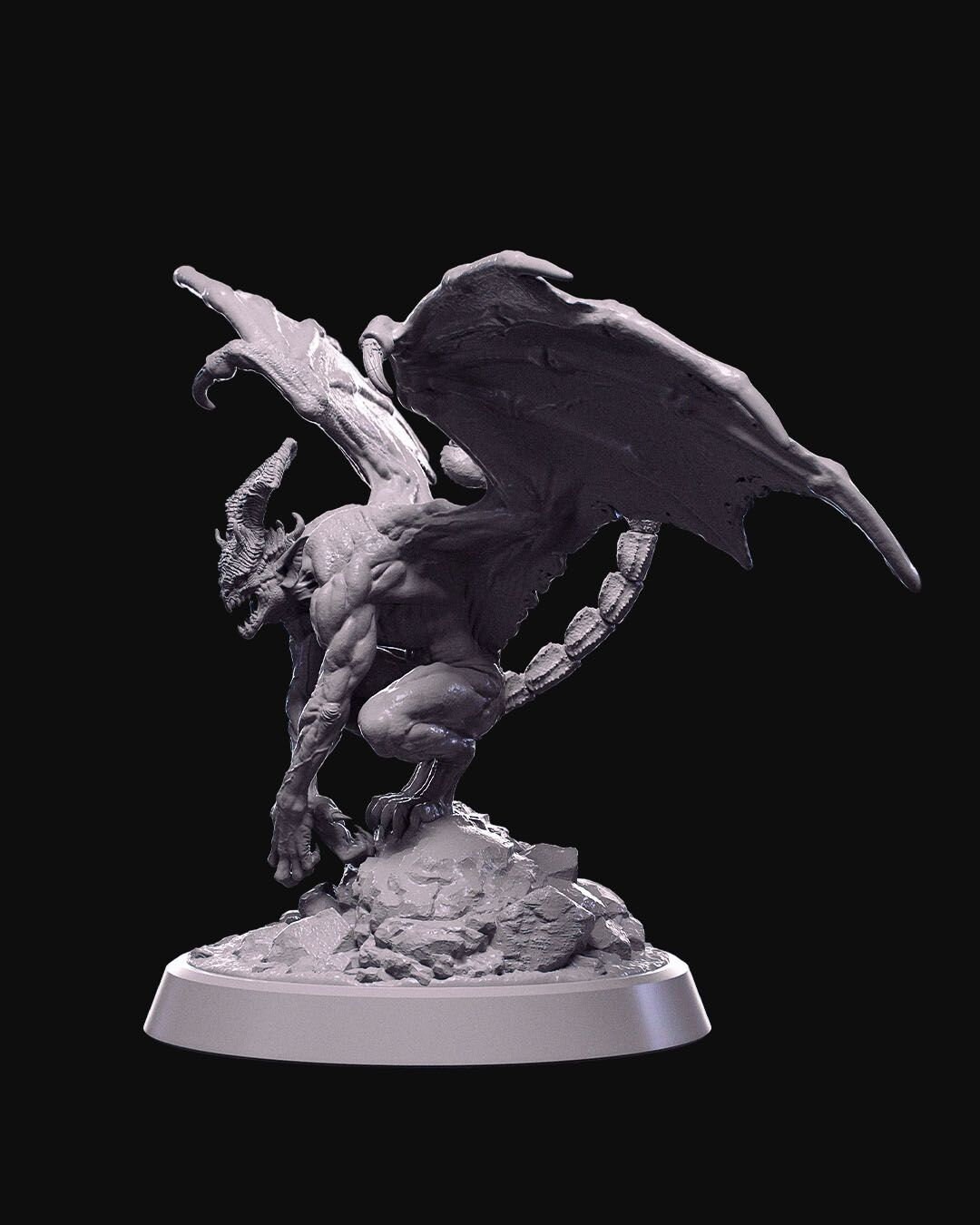 Winged Demon | UNPAINTED | Tabletop Scale | TTRPG D&D Miniature | Dnd ...