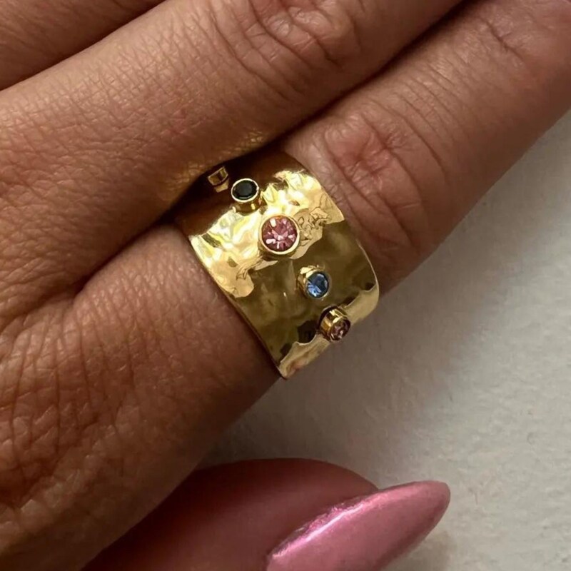 Gemstone Gold Ring - Etsy