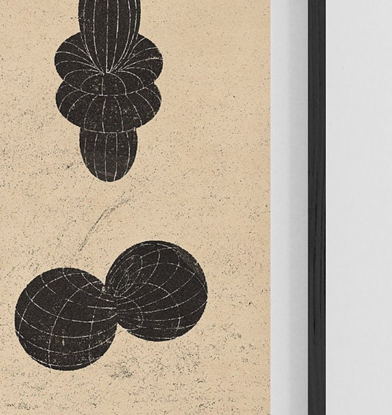 Electron Orbital Models Art Print, Atoms Wall Poster, Vintage Science ...