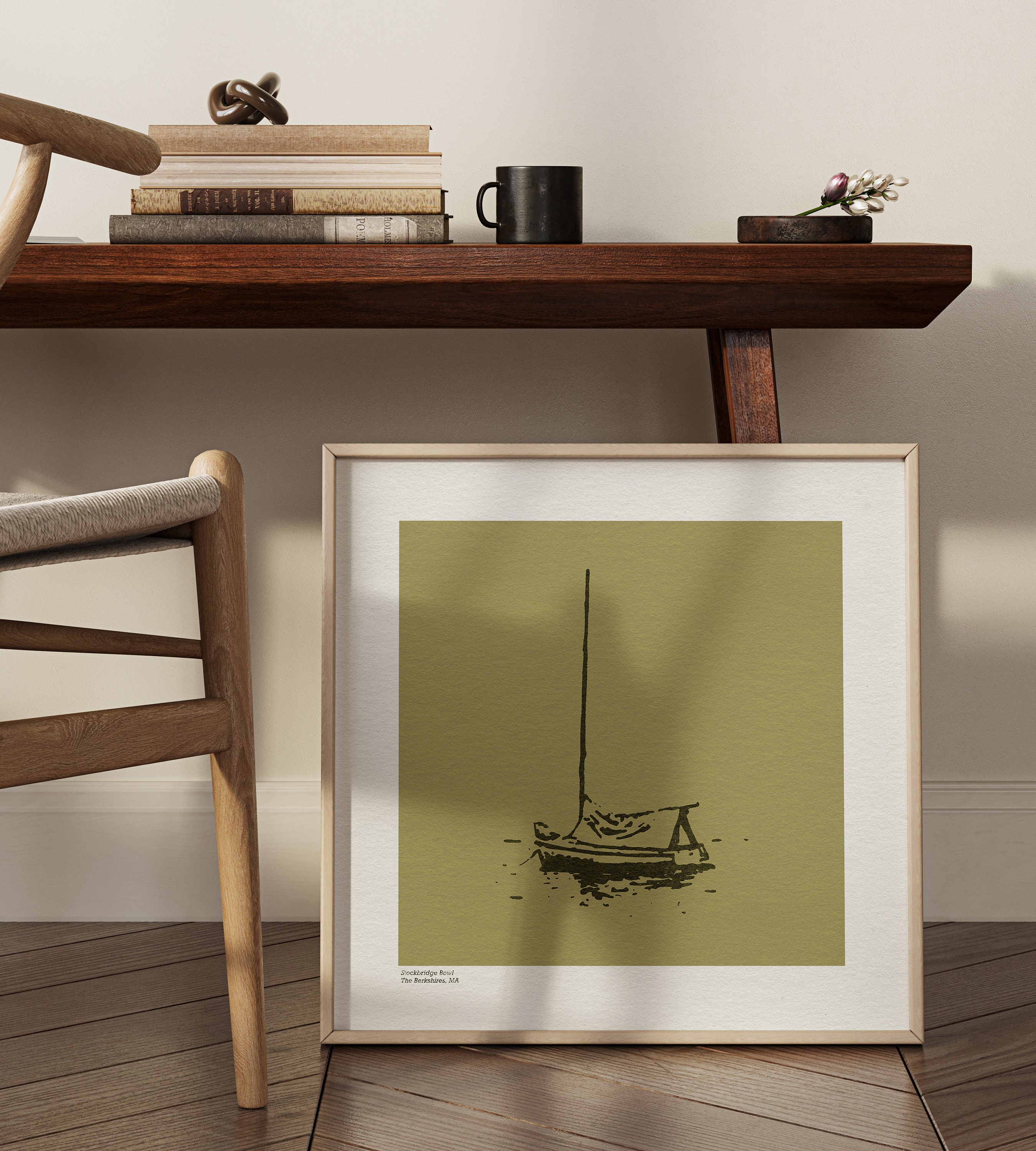 Stockbridge Dinghy Art Print, Minimal Sailboat Design Wall Art - Etsy