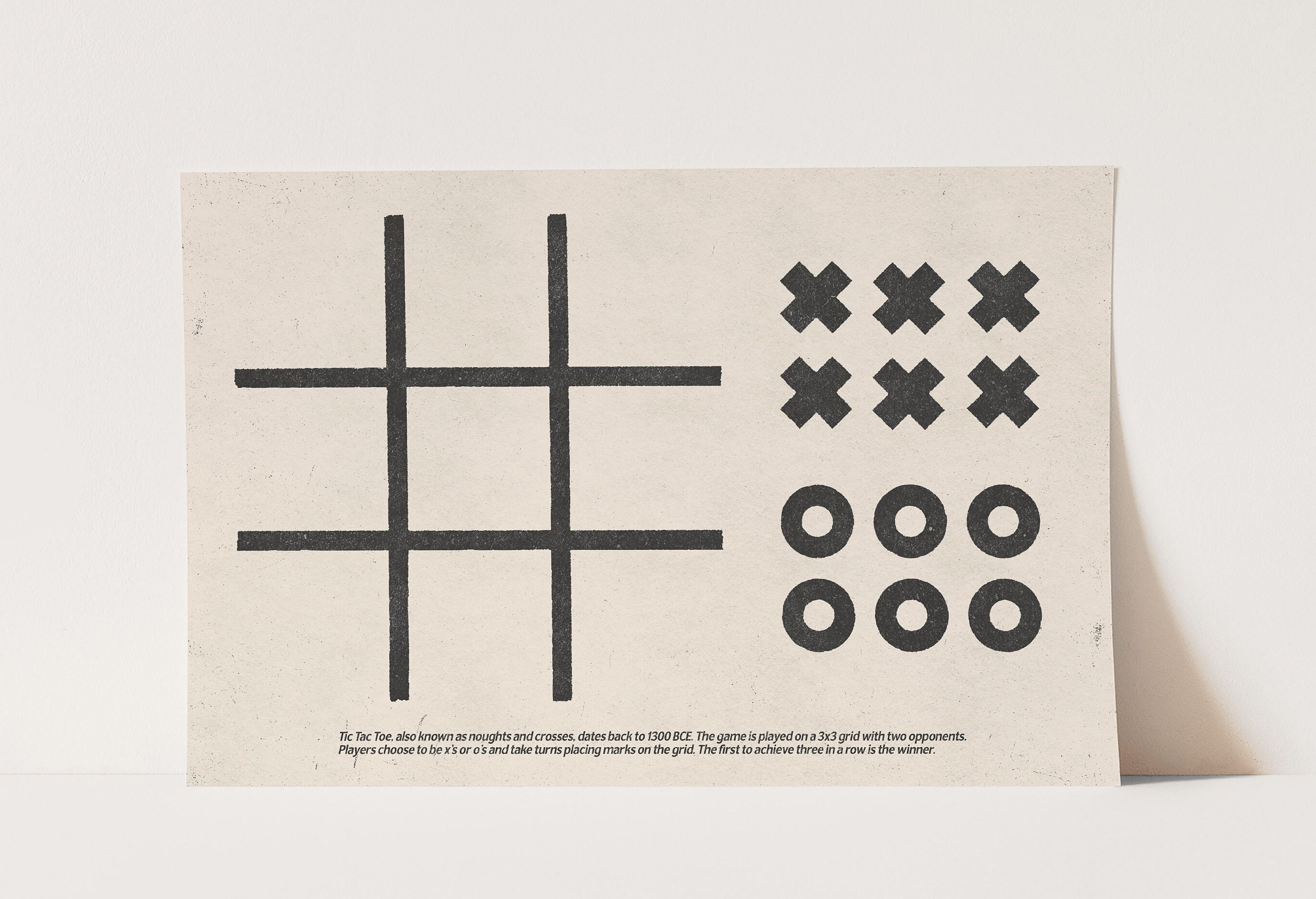 Tic Tac Toe Print, Vintage Art Wall Decor for Office, Library, Game ...