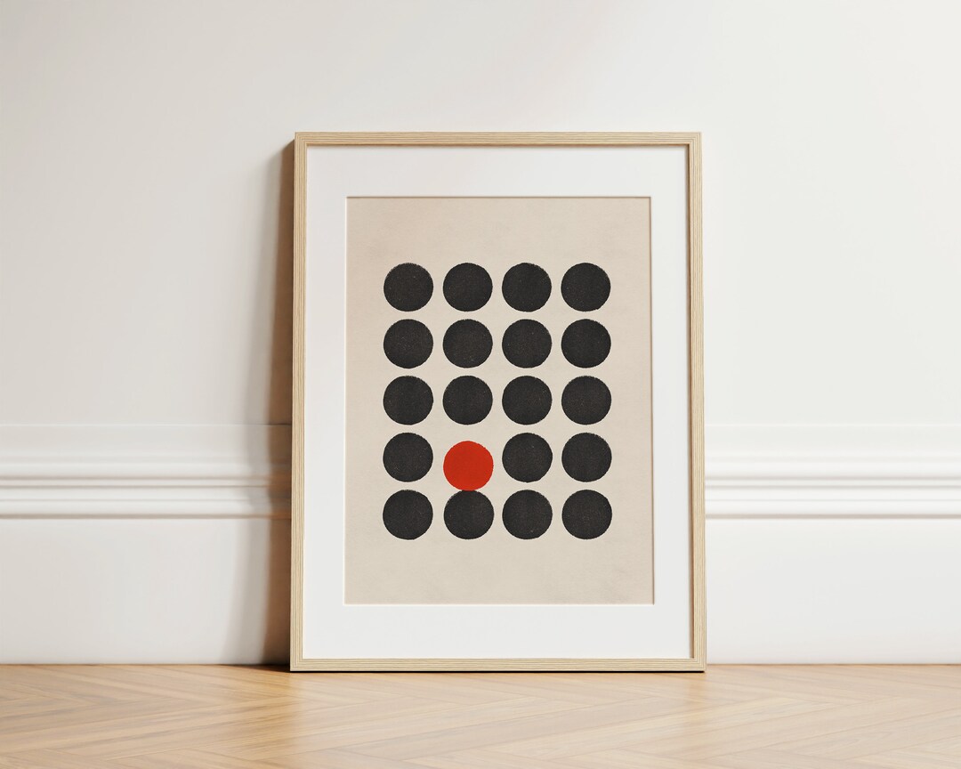 The Non-conformist Art Print, Abstract Geometric Wall Poster, Beige and ...