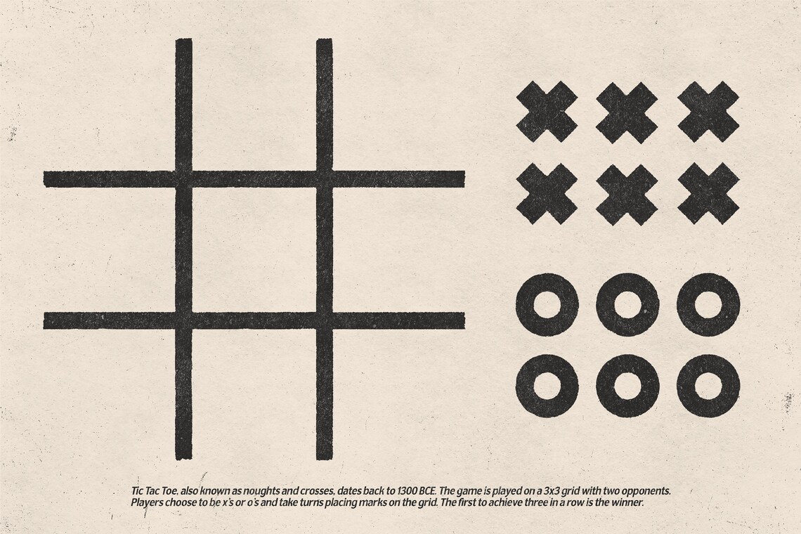 Tic Tac Toe Print, Vintage Art Wall Decor for Office, Library, Game ...