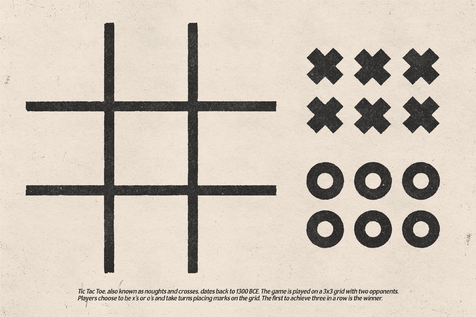 Tic Tac Toe Print, Vintage Art Wall Decor for Office, Library, Game ...