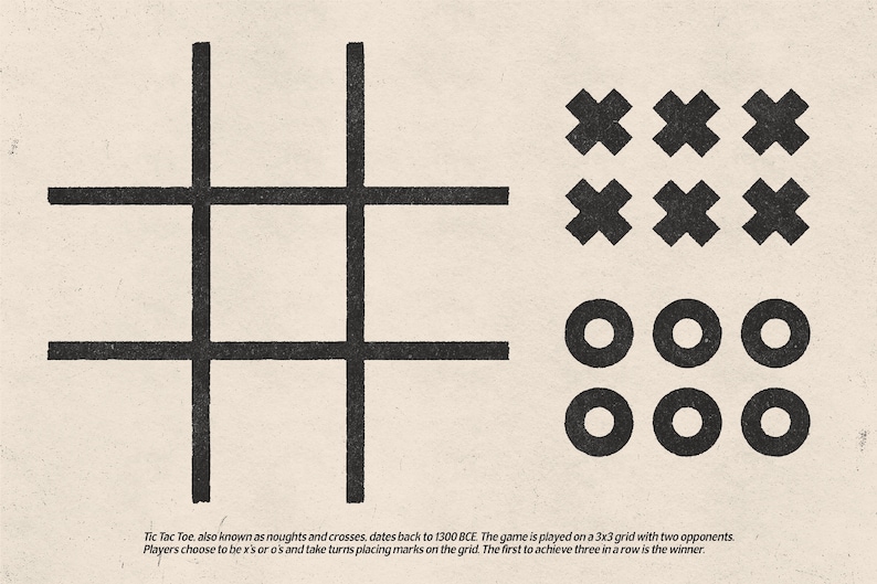 Tic Tac Toe Print, Vintage Art Wall Decor for Office, Library, Game ...