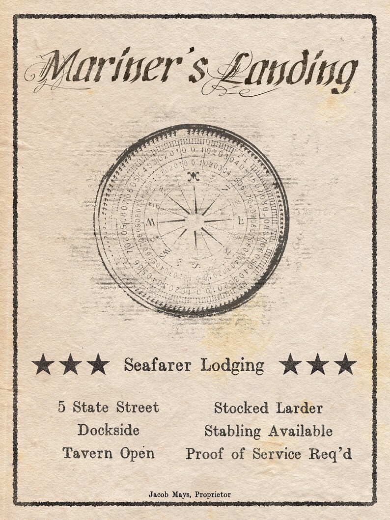 Vintage Colonial Poster, Old Coastal Americana, New England Aged Wall ...