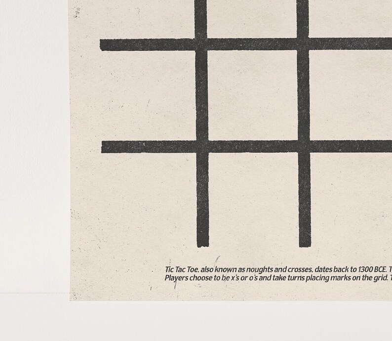 Tic Tac Toe Print, Vintage Art Wall Decor for Office, Library, Game ...