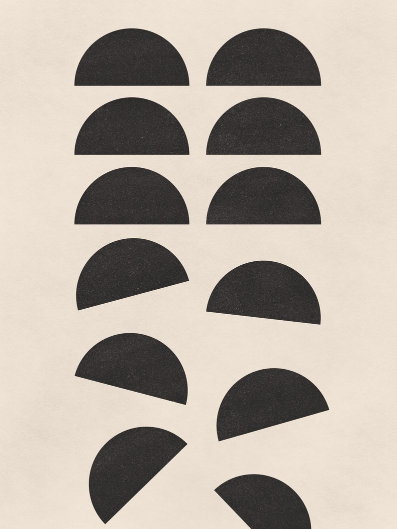Falling Sunsets: Entropy Series, Black & Beige Abstract Geometric Wall ...