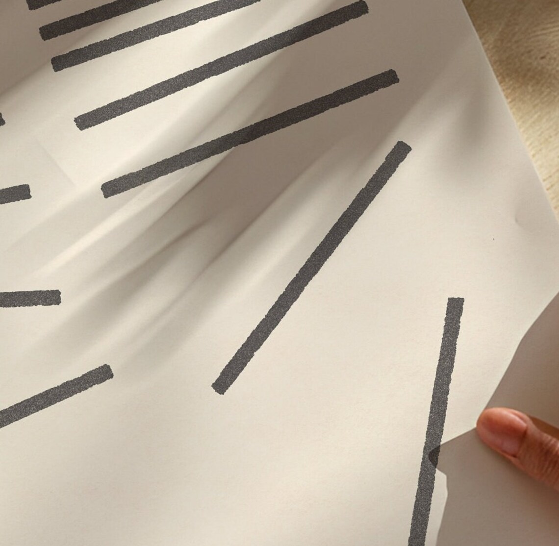 Falling Bars: Entropy Series, Black & Beige Abstract Geometric Wall ...