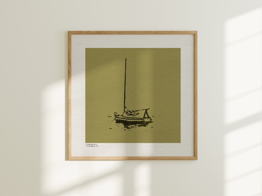 Stockbridge Dinghy Art Print, Minimal Sailboat Design Wall Art - Etsy