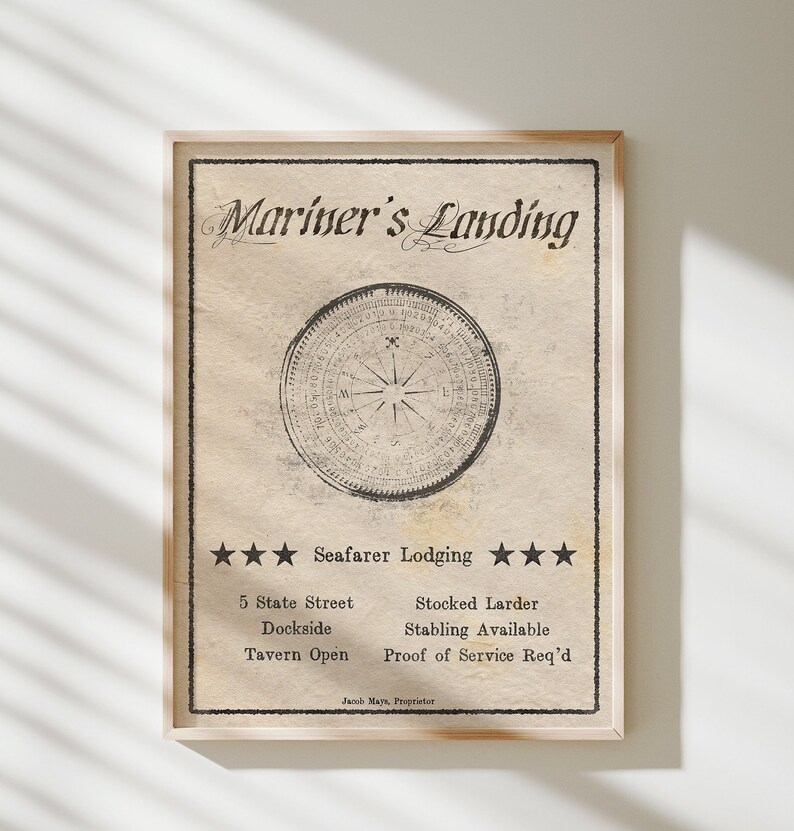 Vintage Colonial Poster, Old Coastal Americana, New England Aged Wall ...