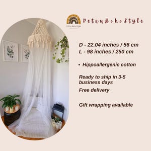 Boho Mosquito Net,boho Decor,bed Canopy, Crib Canopy, Boho Curtains ...