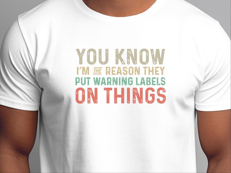 Warning Label Shirt | Funny Accident Prone Graphic Tee for Chaos ...