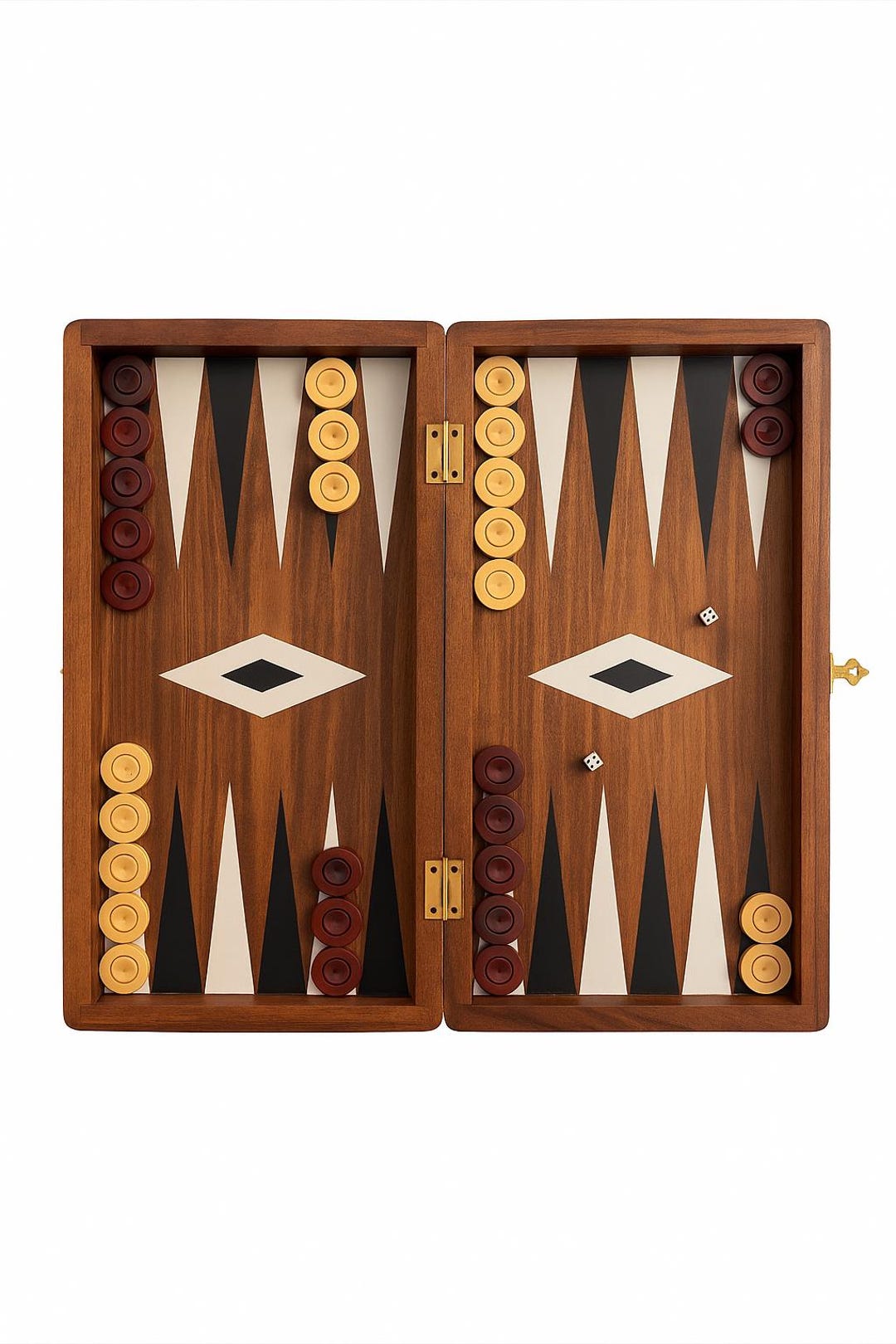 Handmade Wooden Backgammon Set – Pine Wood Carved Board Game, Geometric ...