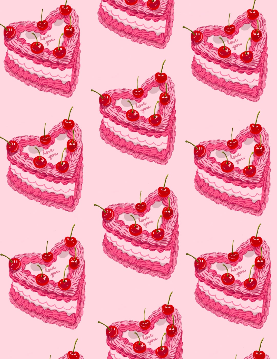 Cute Heart Cake Sticker - Etsy