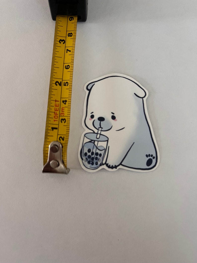 Sad Boba Polar Bear, Kawaii Sticker, Sticker for Her, Gifts for Her ...