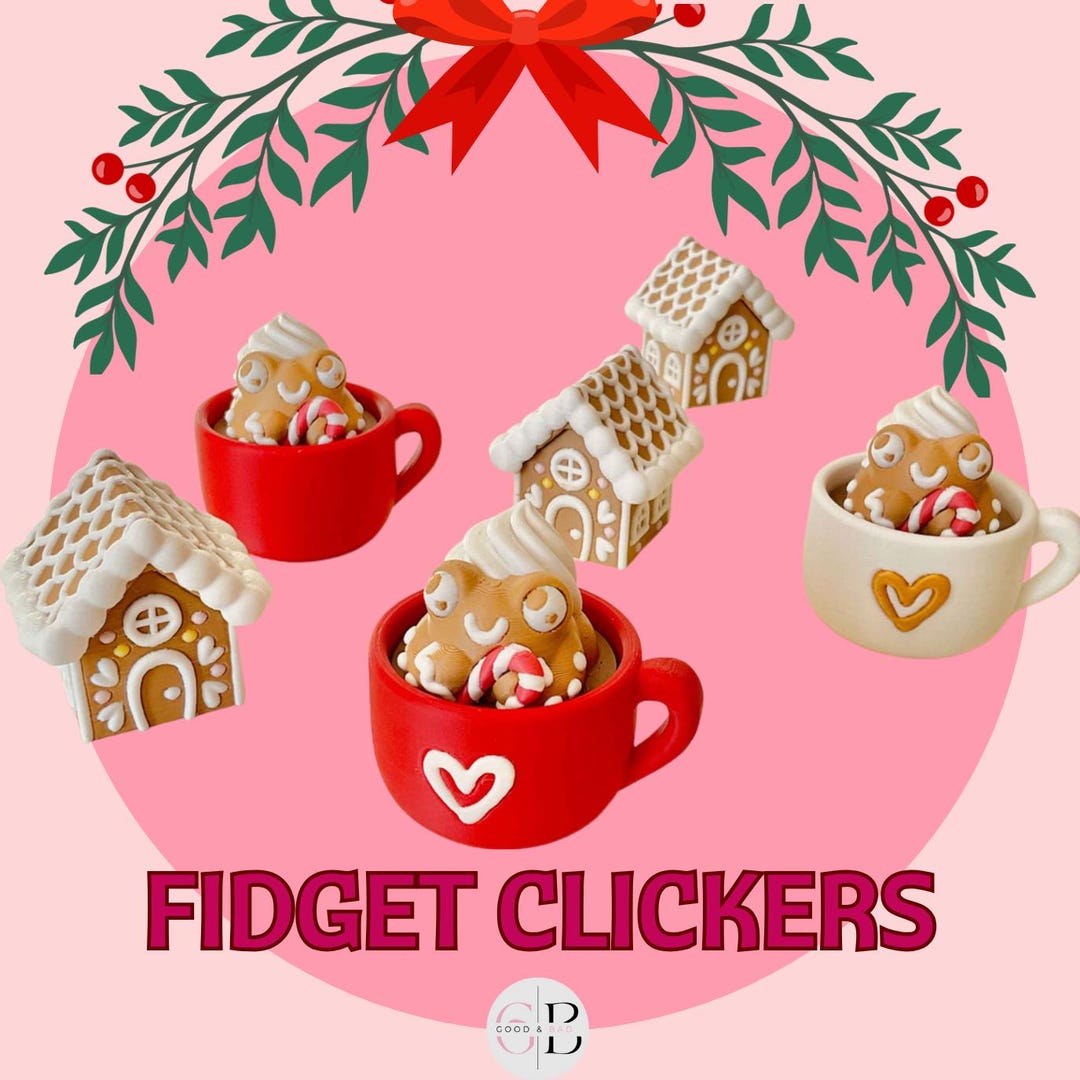 Gingerbread Cozy Cup Fidget + Mini House Set + Frog - Etsy