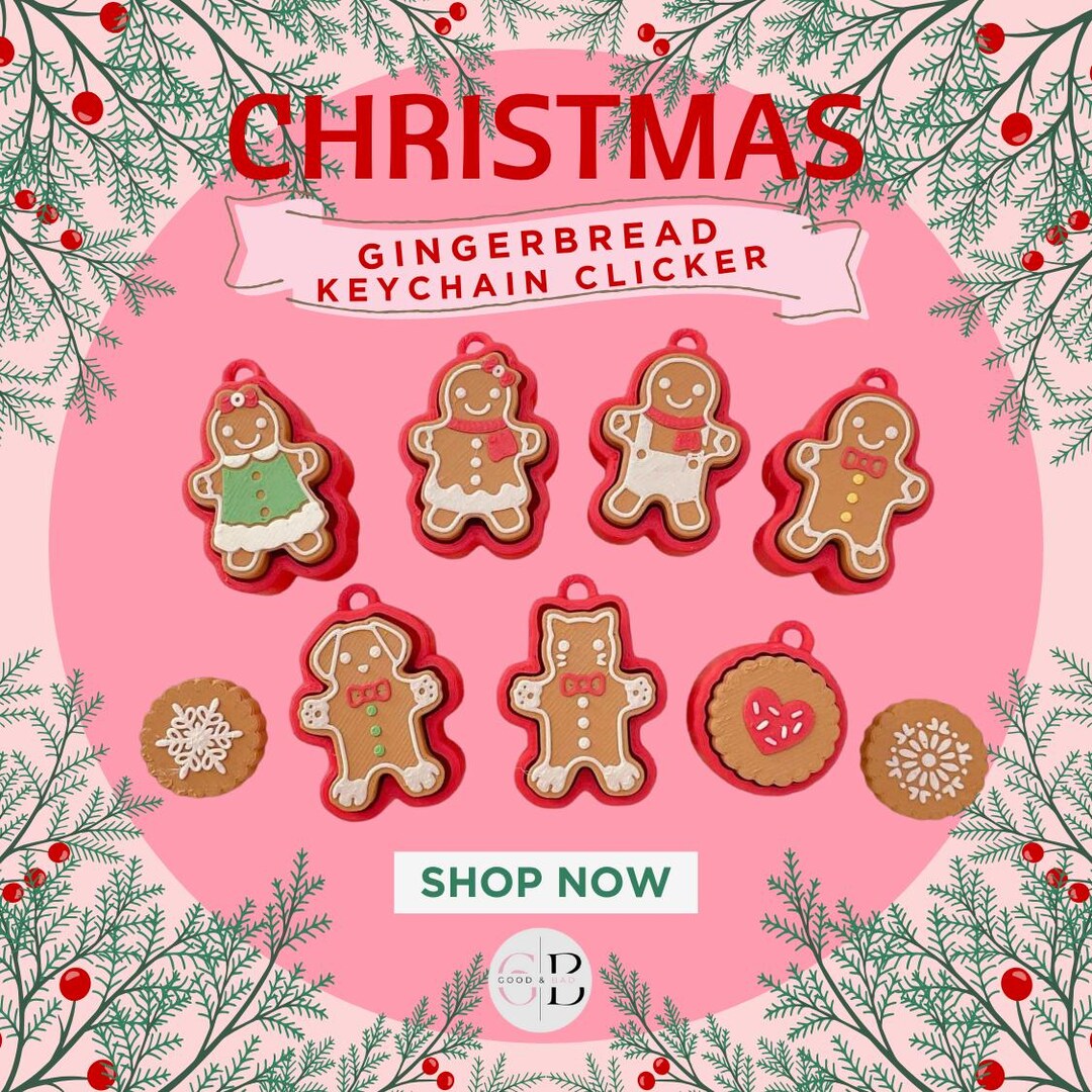 Gingerbread Fidget Clicker: Holiday Stress Relief Toy - Etsy