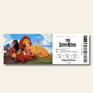 Editable the Lion King Broadway Ticket Template Printable Musical ...