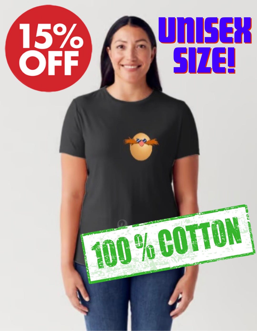 Dr. Eggman Egg Short Sleeve T-shirt Unisex Adult Fun Sizes Nintendo ...