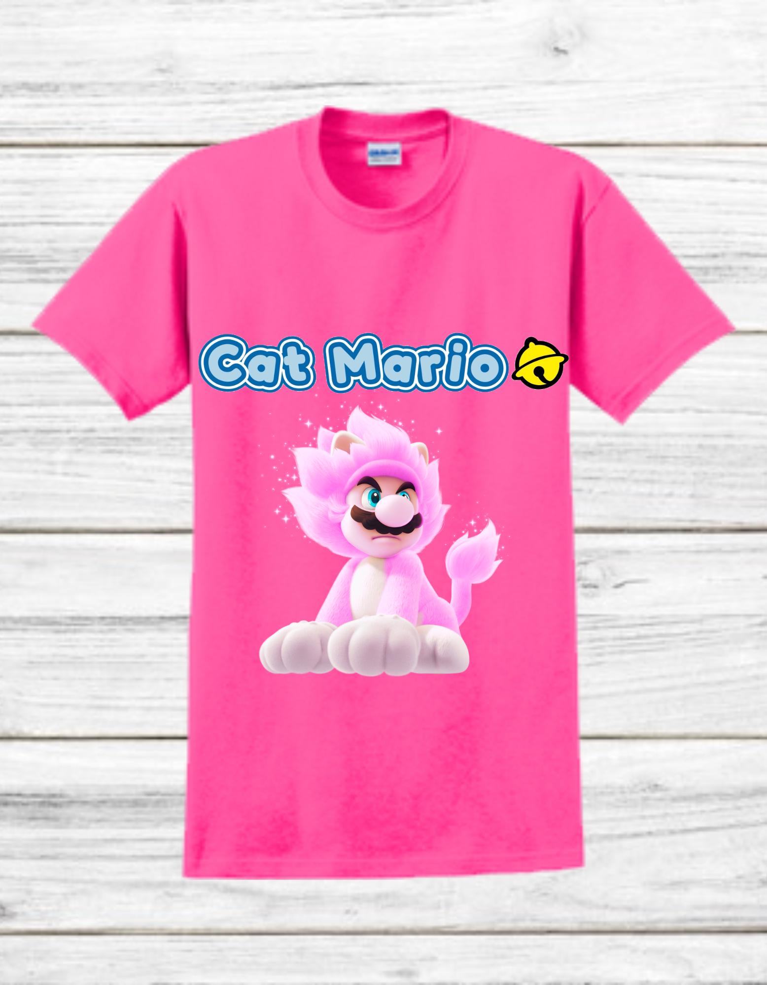 Super Mario 3D World Cat Mario Doraemon Parody Short Sleeve T-shirt ...