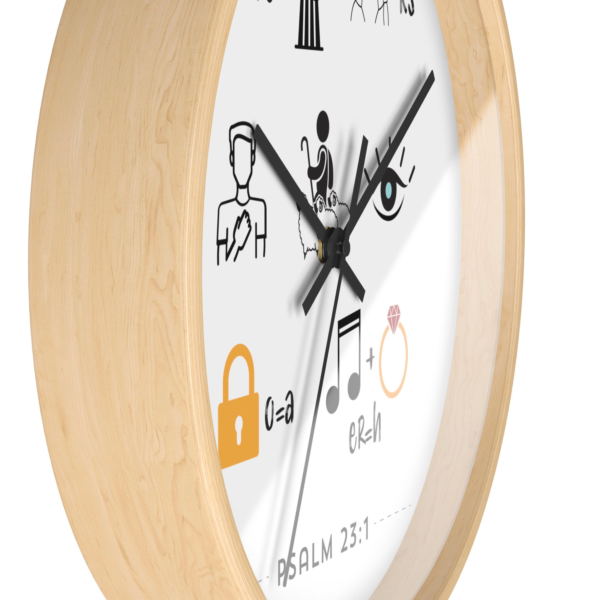 Psalm 23:1 Wall Clock, Christian Clock, Bible Verse Clock, Word of God ...