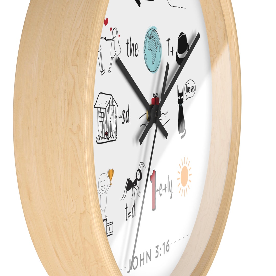 John 3:16 Wall Clock, Christian Clock, Bible Verse Clock, Word of God ...