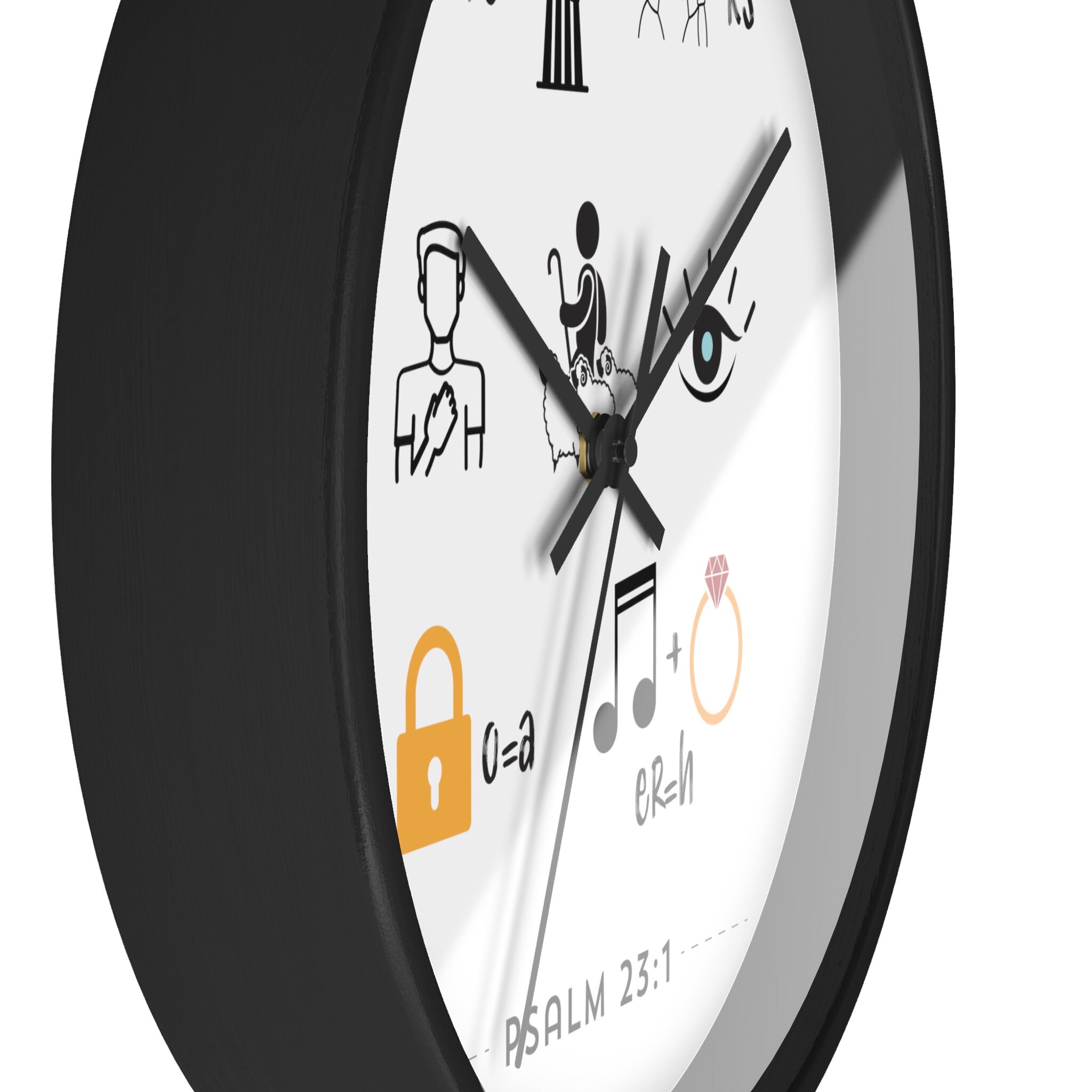 Psalm 23:1 Wall Clock, Christian Clock, Bible Verse Clock, Word of God ...