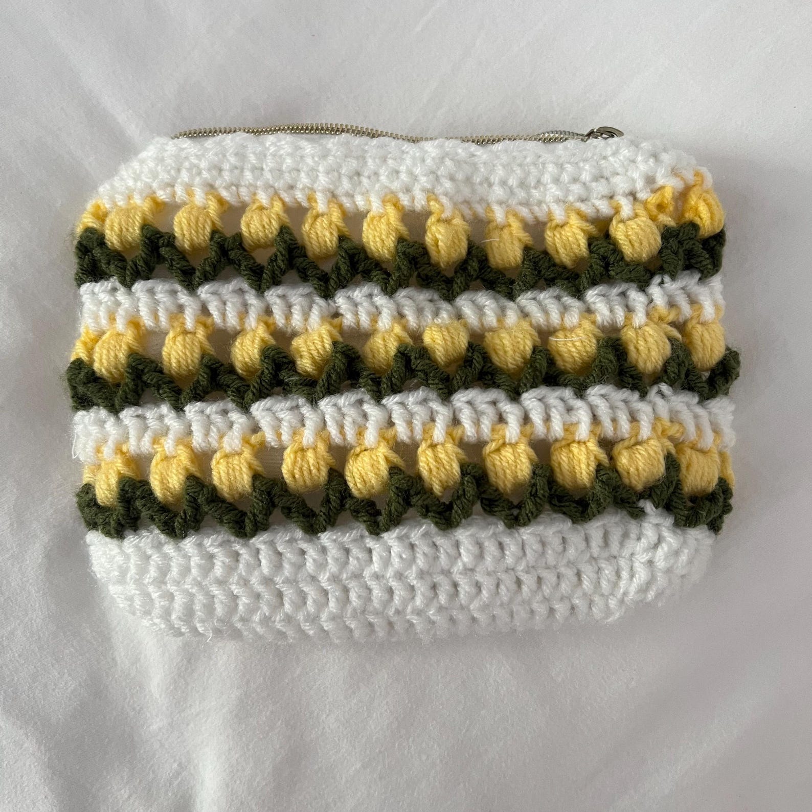 Yellow Crochet Tulip Makeup Pouch, Crochet Pouch, Makeup Pouch, Crochet ...