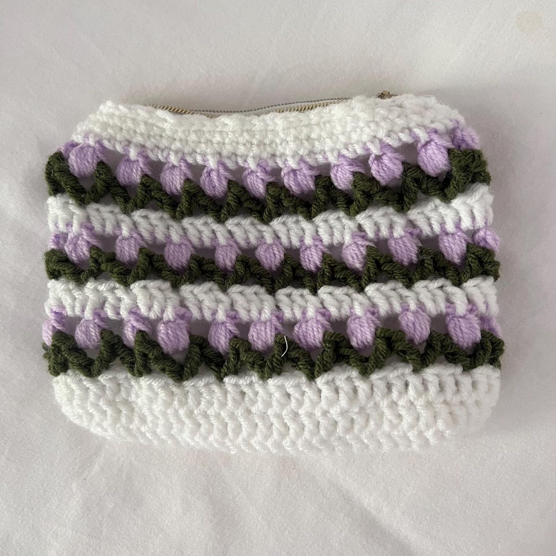Purple Crochet Tulip Makeup Pouch, Crochet Pouch, Makeup Pouch, Crochet ...