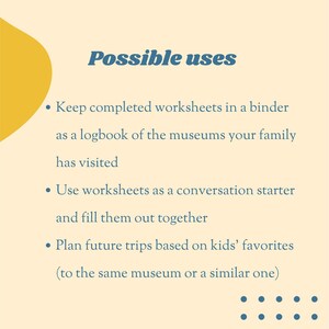 Museum Evaluation Worksheet for Kids Printable Museum Log Introduce ...