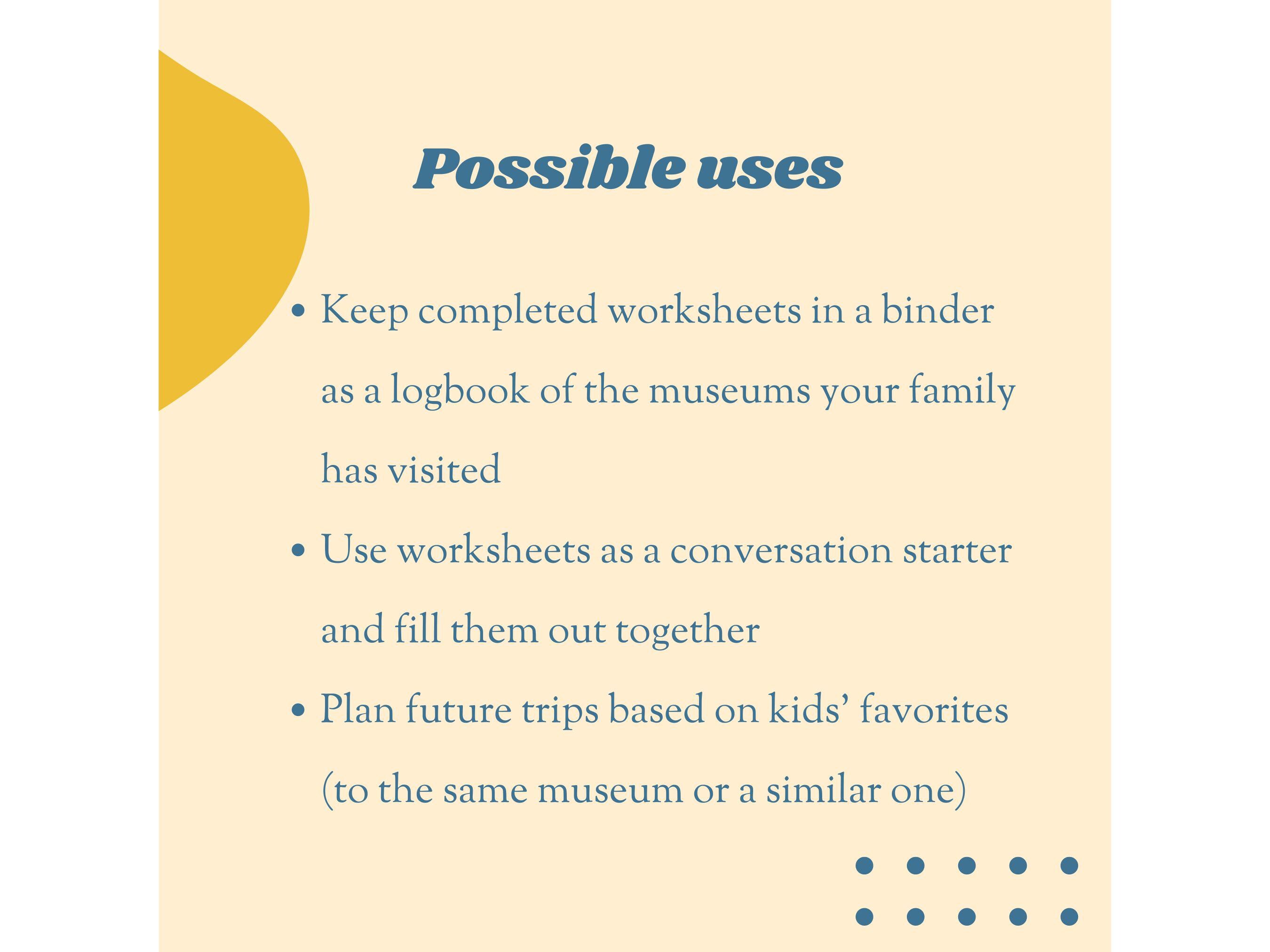 Museum Evaluation Worksheet for Kids Printable Museum Log Introduce ...