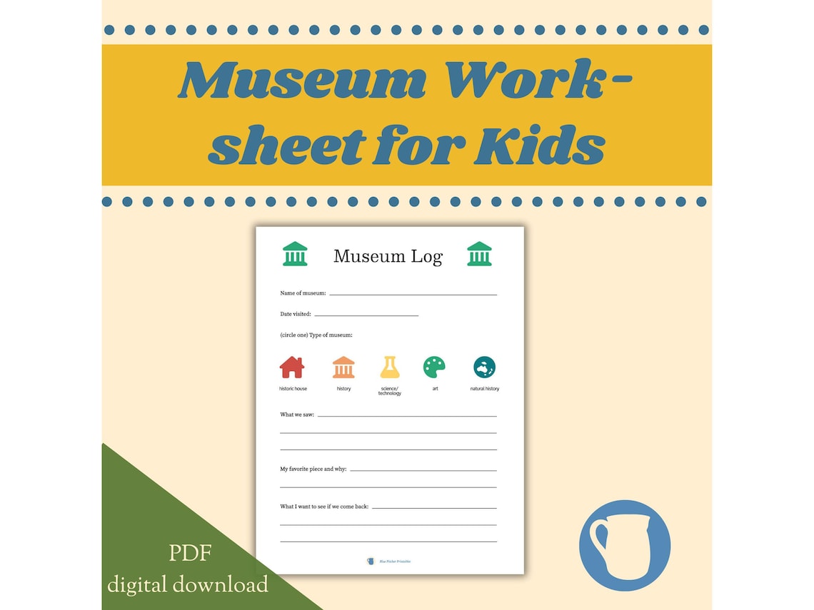 Museum Evaluation Worksheet for Kids Printable Museum Log Introduce ...