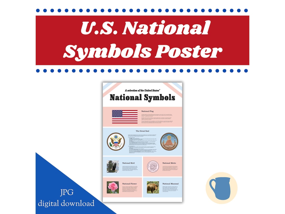 U.S. National Symbols Poster for American History or Civics/government ...