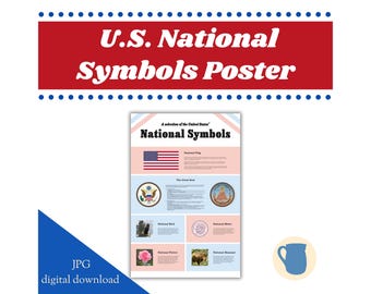 U.S. National Symbols Poster for American History or Civics/government ...