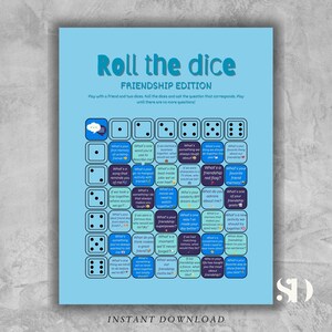Dice Roll and Tell Game, Table Talk Game, Conversation Starter, Simple ...